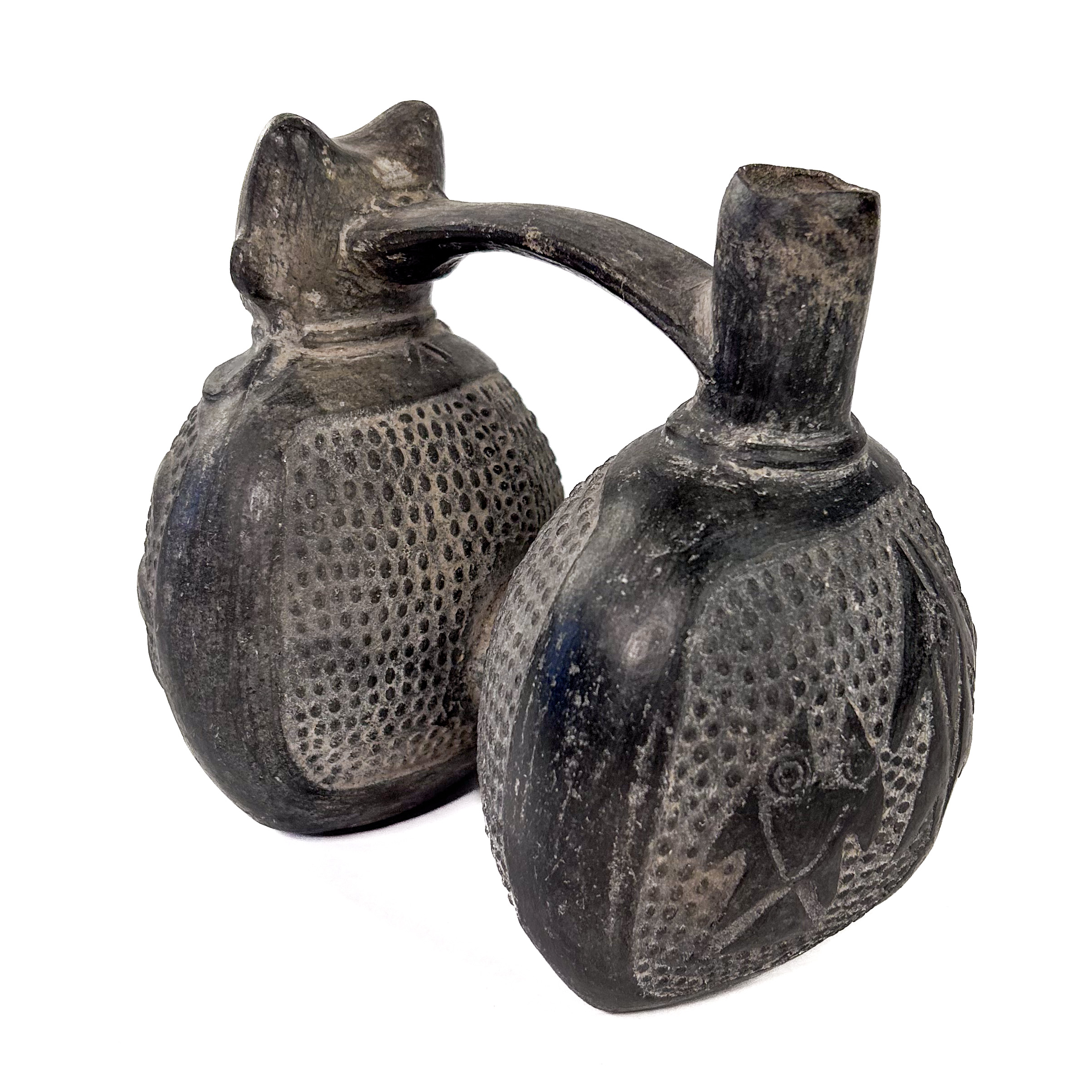 Prehistoric Chimu Ceramic Stirrup Vessel Whistle - Webster Collection